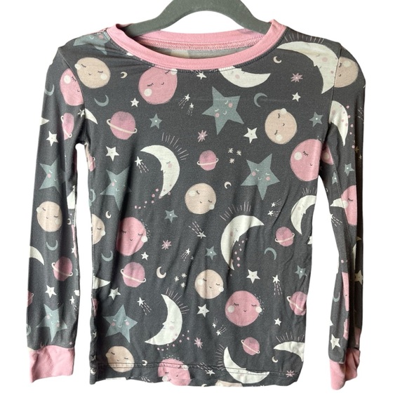 Little Sleepies | Pajamas | Little Sleepies To The Moon Back Gray Pink Pajama Top | Poshmark
